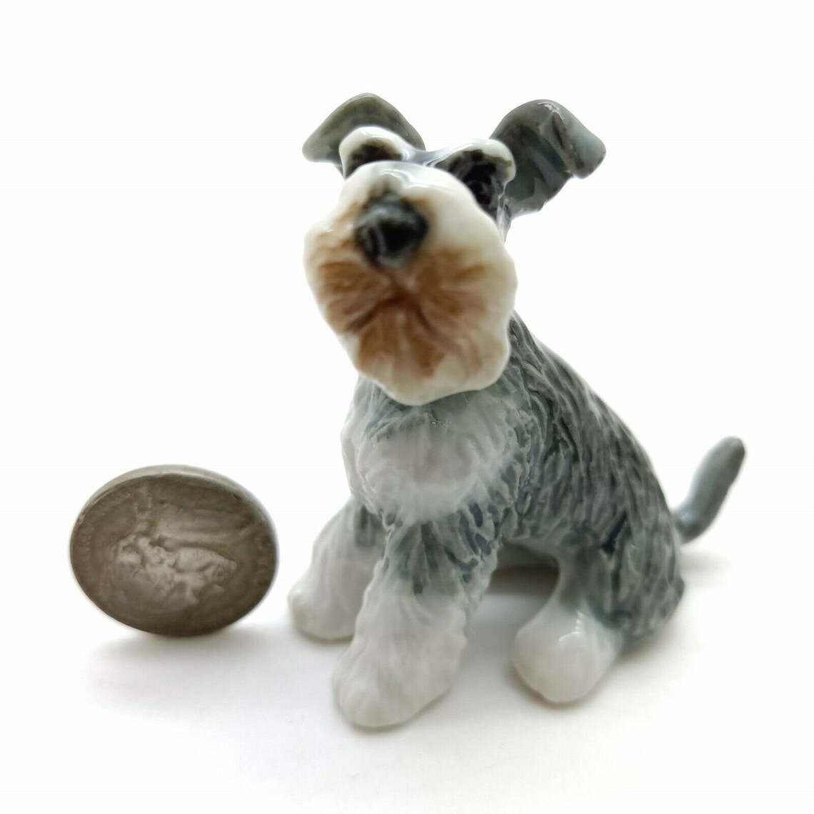 Set of 4 Schnauzer Dog Figurine Ceramic Animal Statue | Etsy