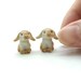 Set of 2 Tiny Rabbit Bunny Ceramic Figurines Miniature Animal Statue ...