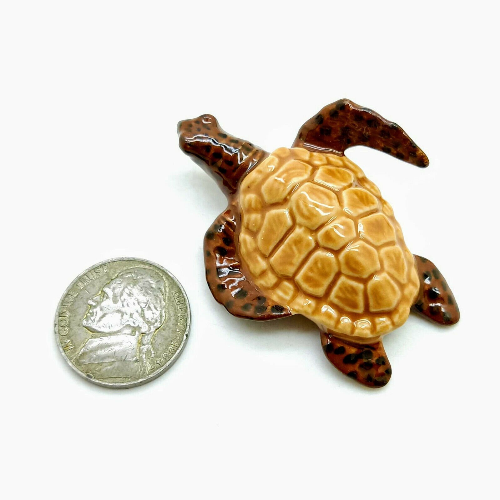Set of 4 Sea Turtle Ceramic Figurine Animal Brown Statue - Etsy