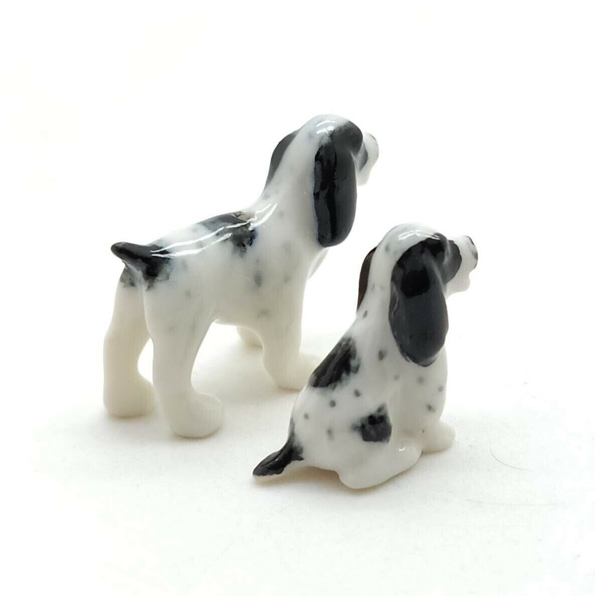 Set 2 Tiny English Springer Spaniel Dog Ceramic Figurine | Etsy