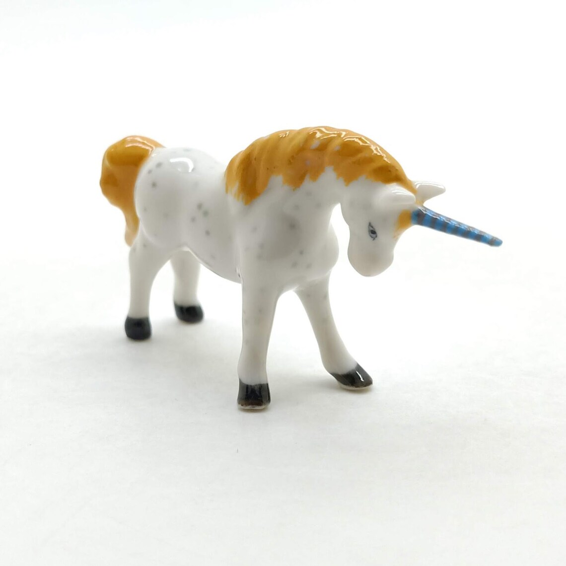 Unicorn Figurine Ceramic Animal Miniature Statue | Etsy