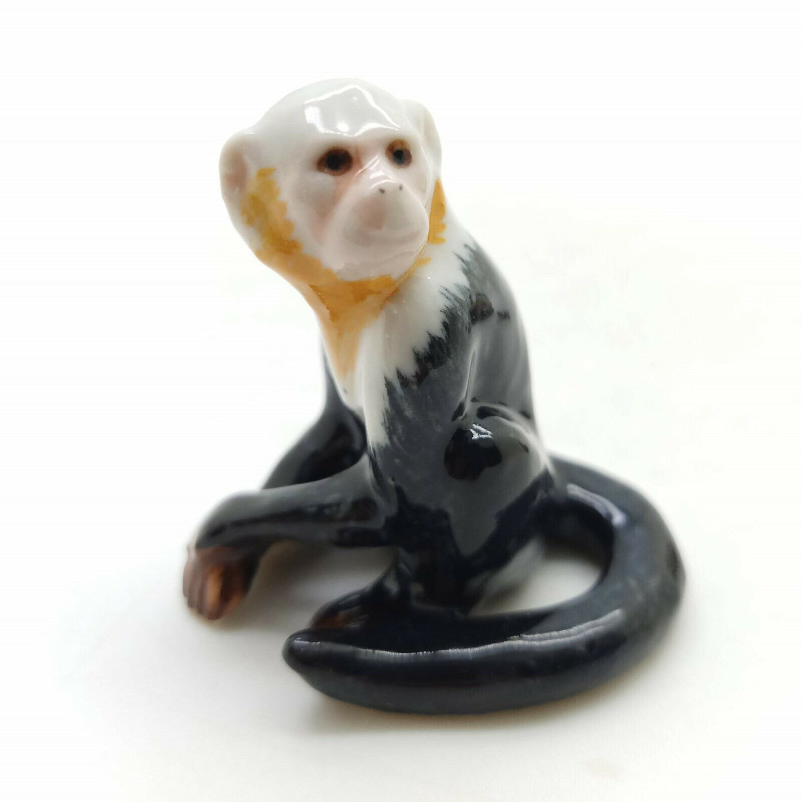 Set of 2 Capuchin Monkey Ceramic Figurine Animal Statue | Etsy