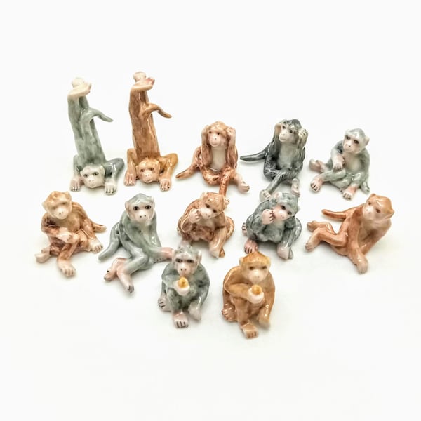 Ceramic Monkey Figurine - Etsy