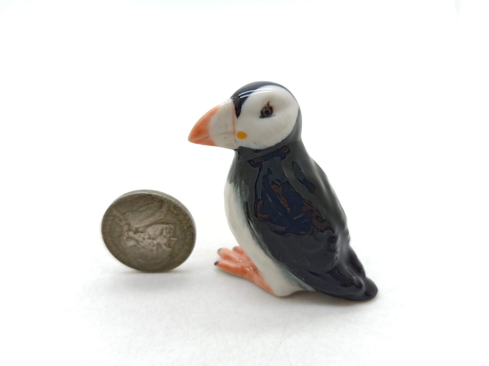 Set of 3 Puffin Seabirds Ceramic Figurine Animal Statue - Etsy