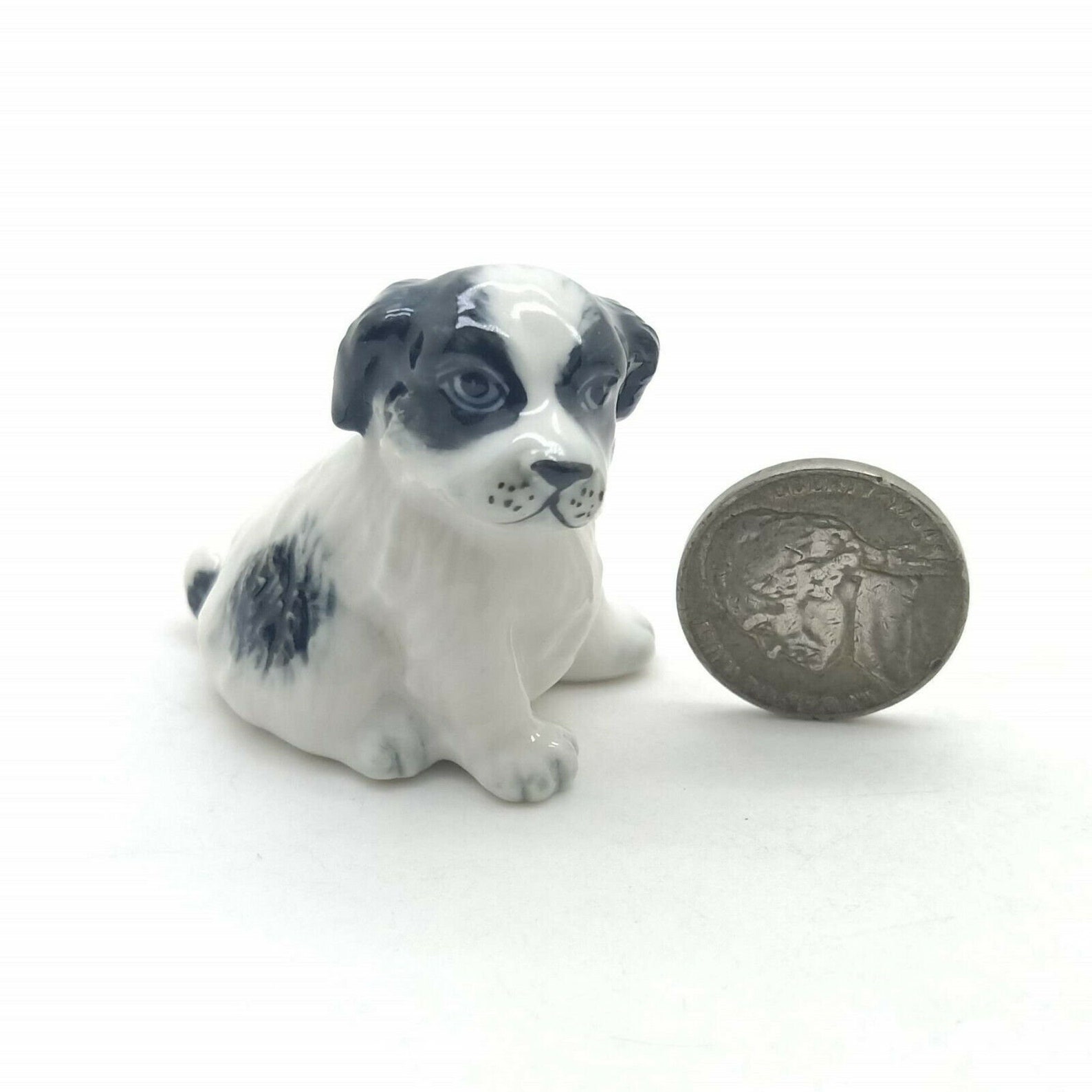 Set of 4 Puppy Saint Bernard Dog Figurine Ceramic Animal - Etsy