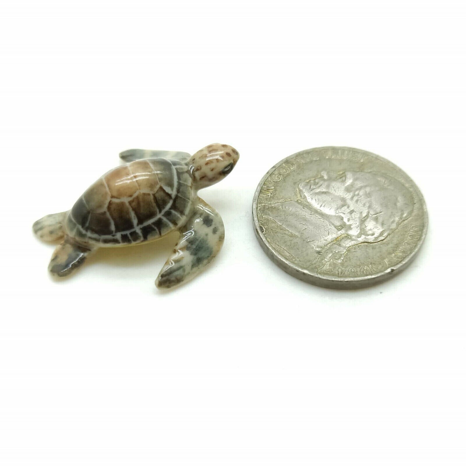 Set of 2 Tiny Sea Turtle Figurine Ceramic Animal Statue - Etsy