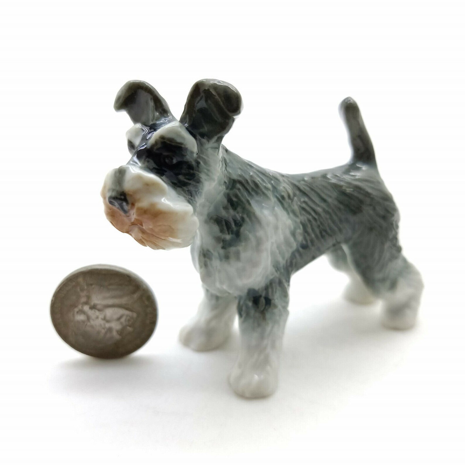 Set of 4 Schnauzer Dog Figurine Ceramic Animal Statue | Etsy