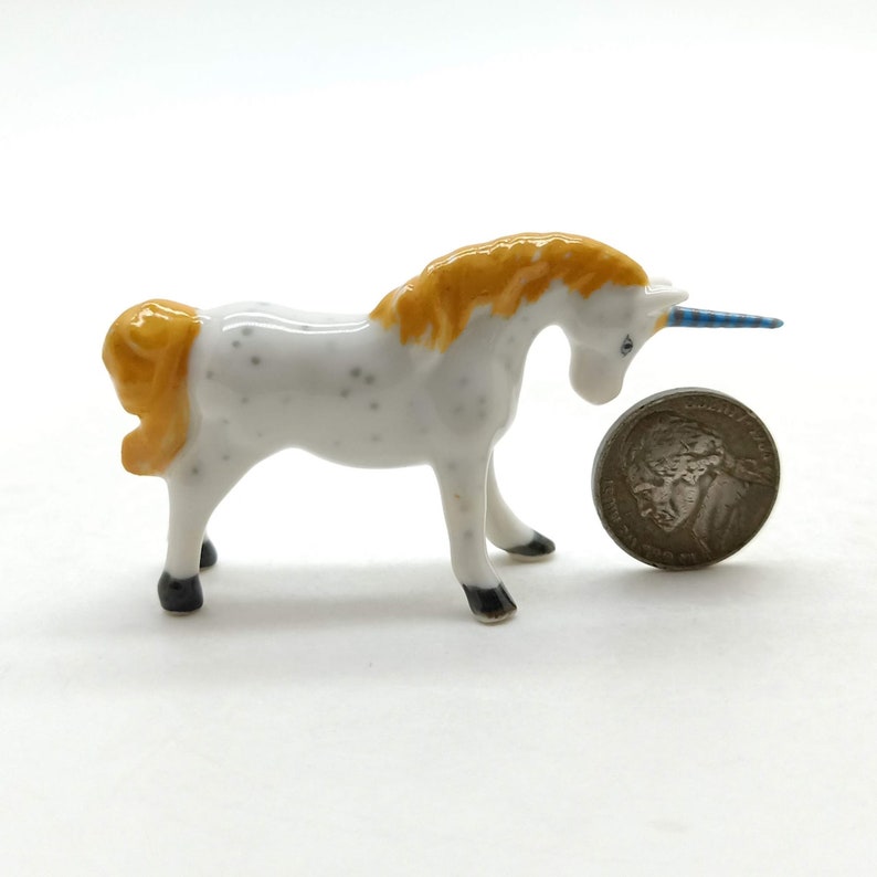 Unicorn Figurine Ceramic Animal Miniature Statue - Etsy