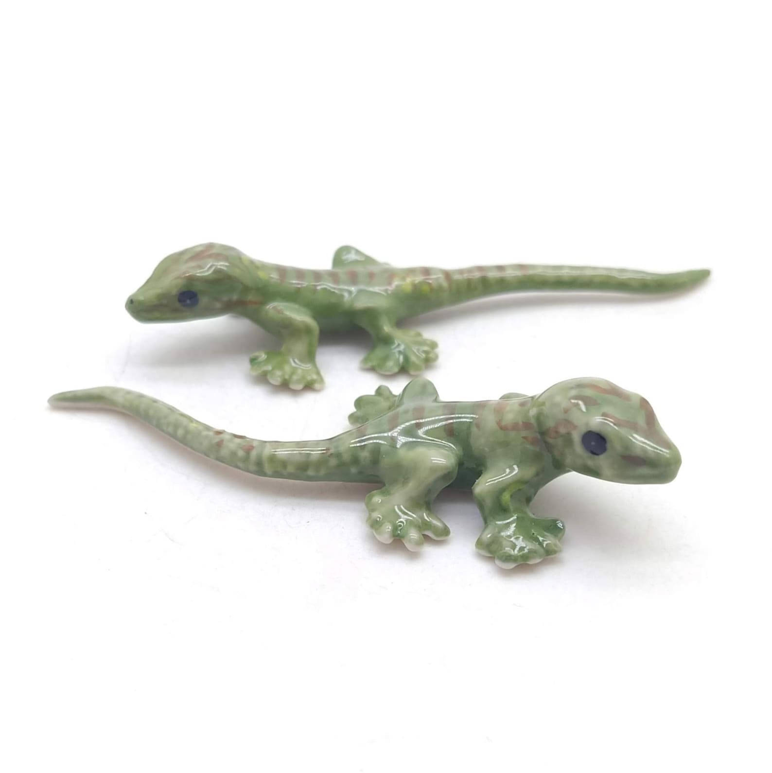 Set of 2 Lizard Gecko Gekko Ceramic Figurine Animal Statue | Etsy