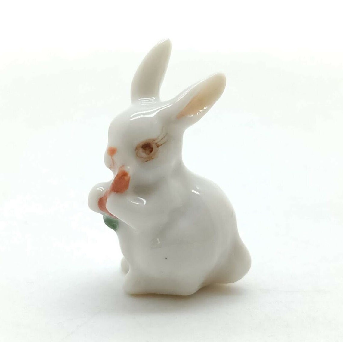 Set of 2 Tiny White Rabbit Figurine Ceramic Animal Dollhouse - Etsy