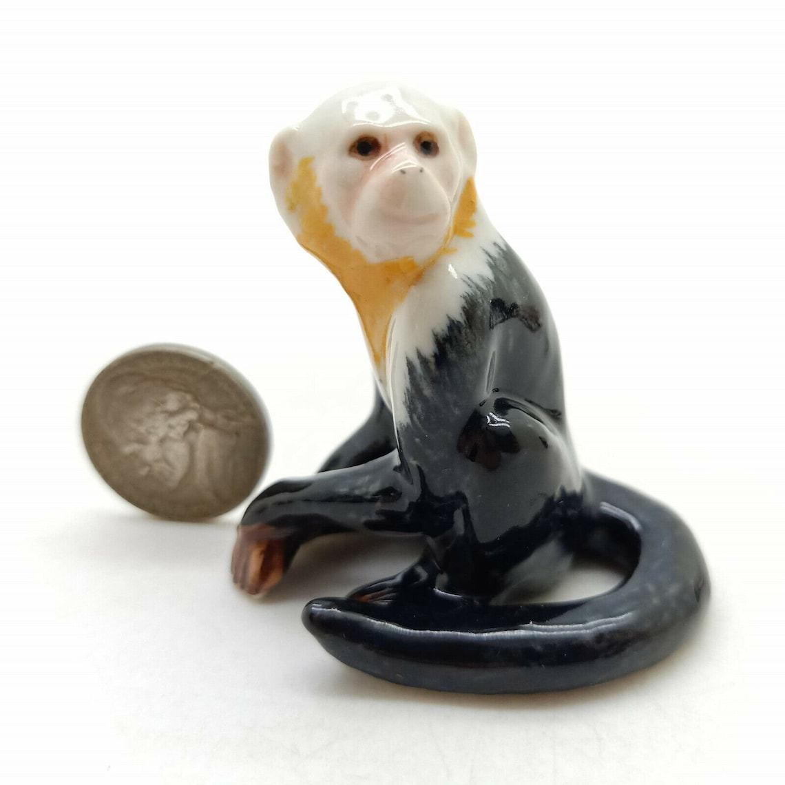 Set of 2 Capuchin Monkey Ceramic Figurine Animal Statue - Etsy