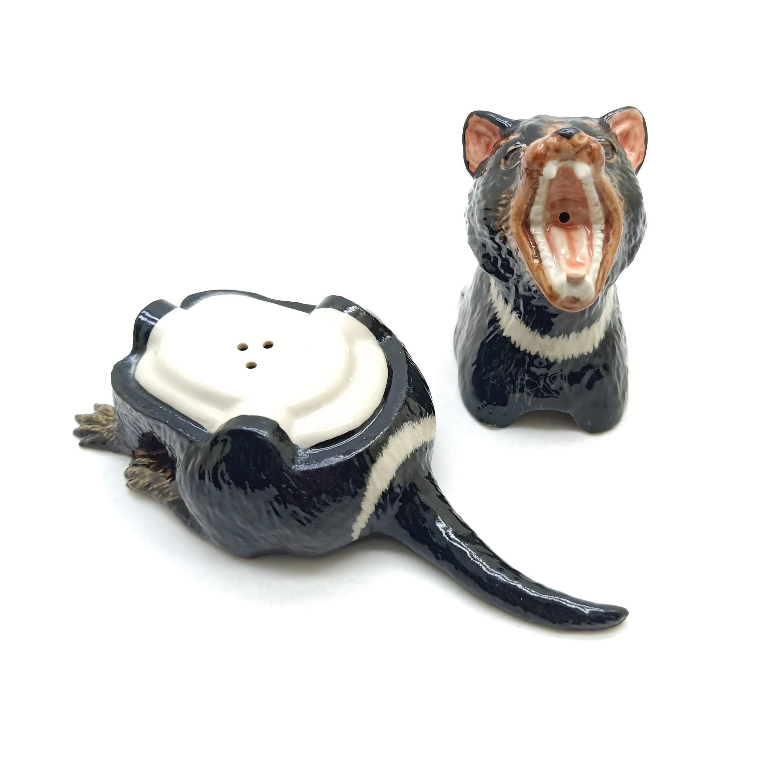 Tasmanian Devil Bear Ceramic Figurine Animal Salt Pepper - Etsy