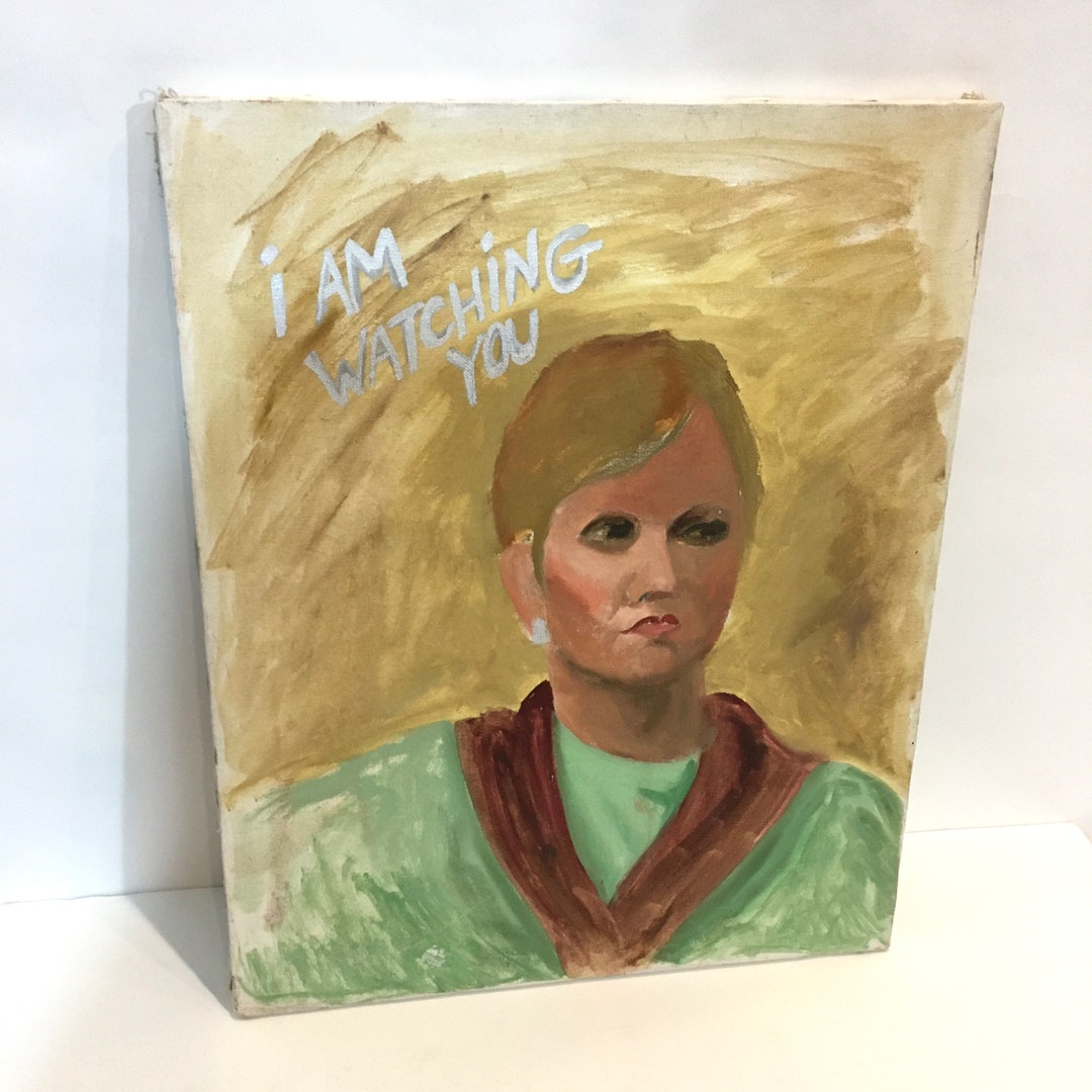 Distressed Vintage Portrait Painting on Stretched Canvas - Etsy