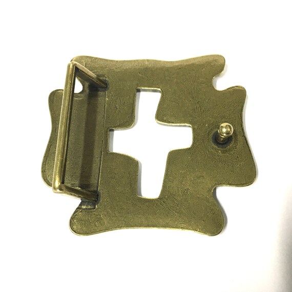 Vintage Gothic Cross Belt Buckle - Gem