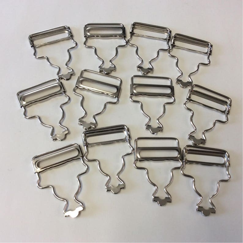 One Dozen Silver Nickle Metal Overall Clips - Etsy