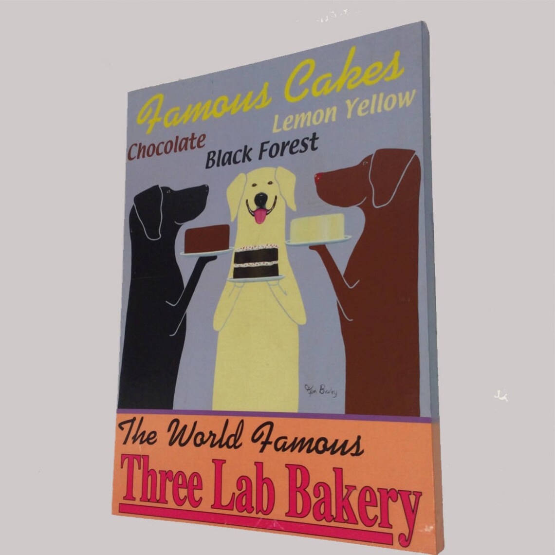 Big Pre-owned Famous Cakes Three Lab Bakery Ken Bailey Canvas - Etsy