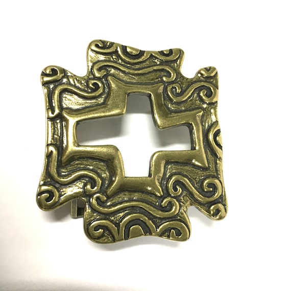 Vintage Gothic Cross Belt Buckle - Gem