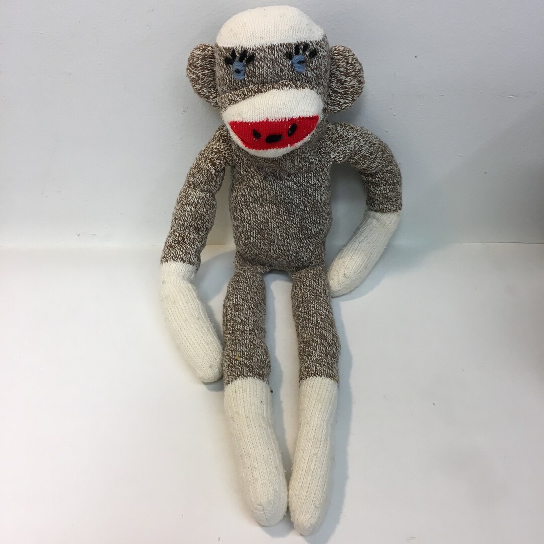 Tattered Vintage Handmade SOCK MONKEY Blue Eyes - Etsy