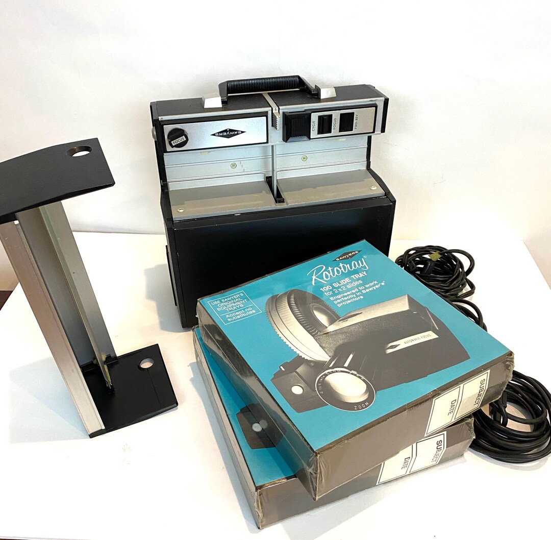 Vintage Sawyers Slide Projector With Two Unopened Rototray Slide Trays ...