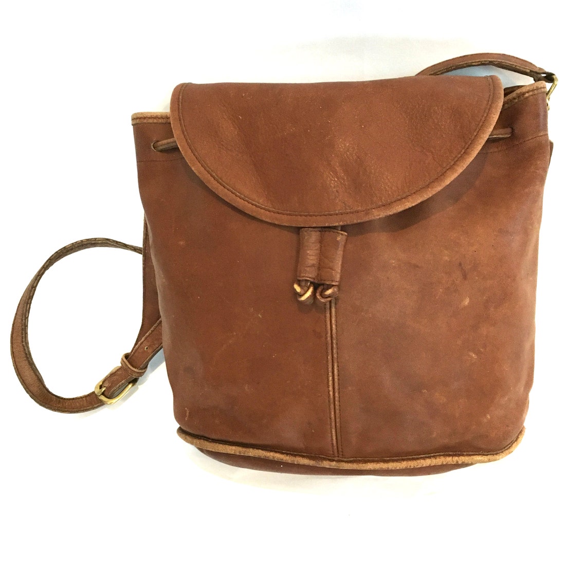 Vintage COACH Raw Distressed Leather Rust Brown Crossbody | Etsy