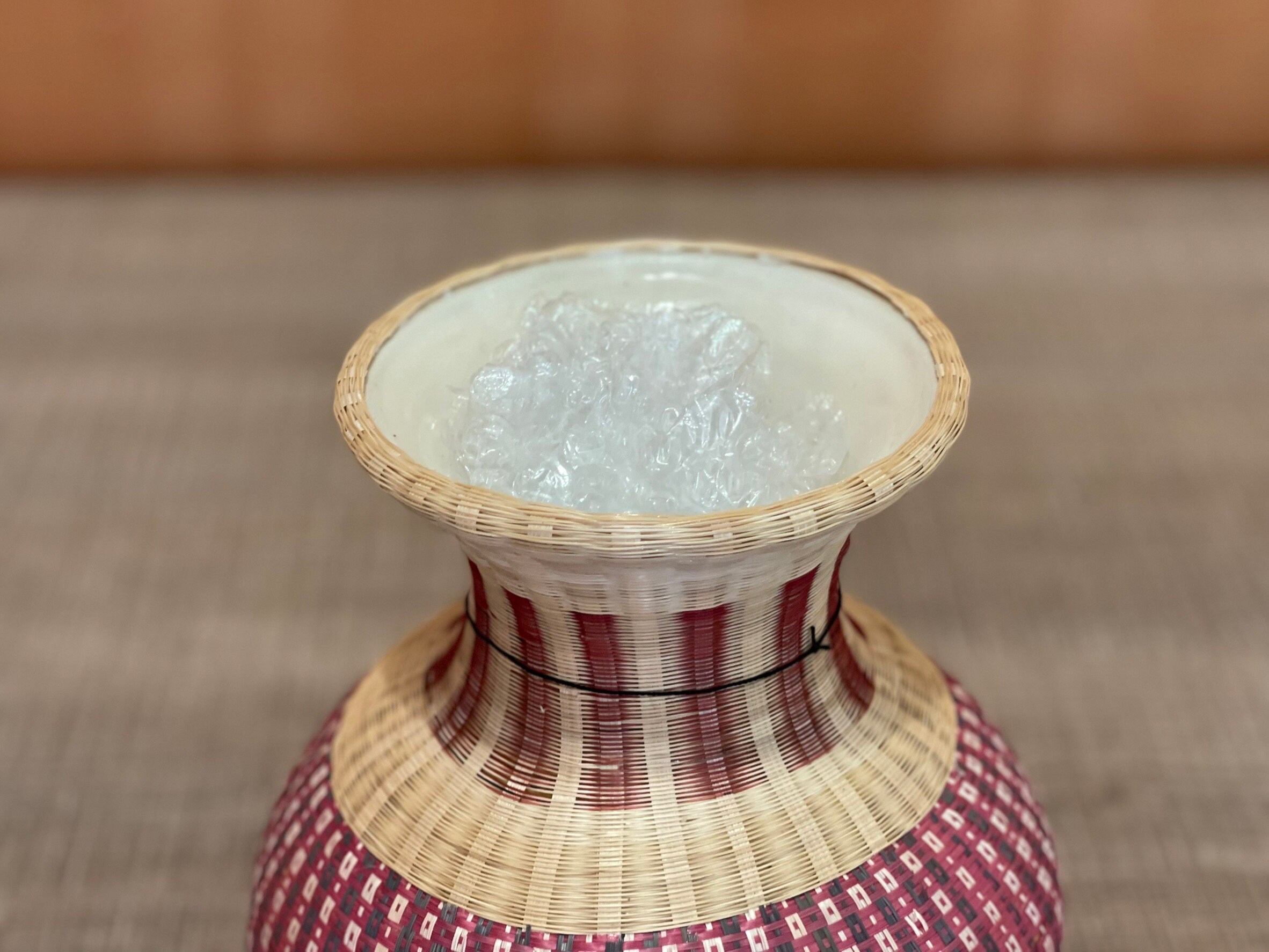 Bamboo Weaving Ceramic Vase | Thai Craft - Etsy