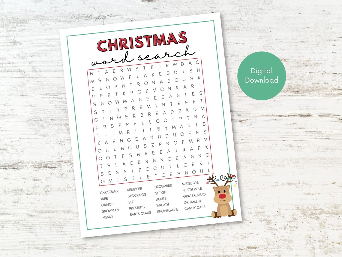 Christmas Word Search Game Printable, Christmas Printable Games ...