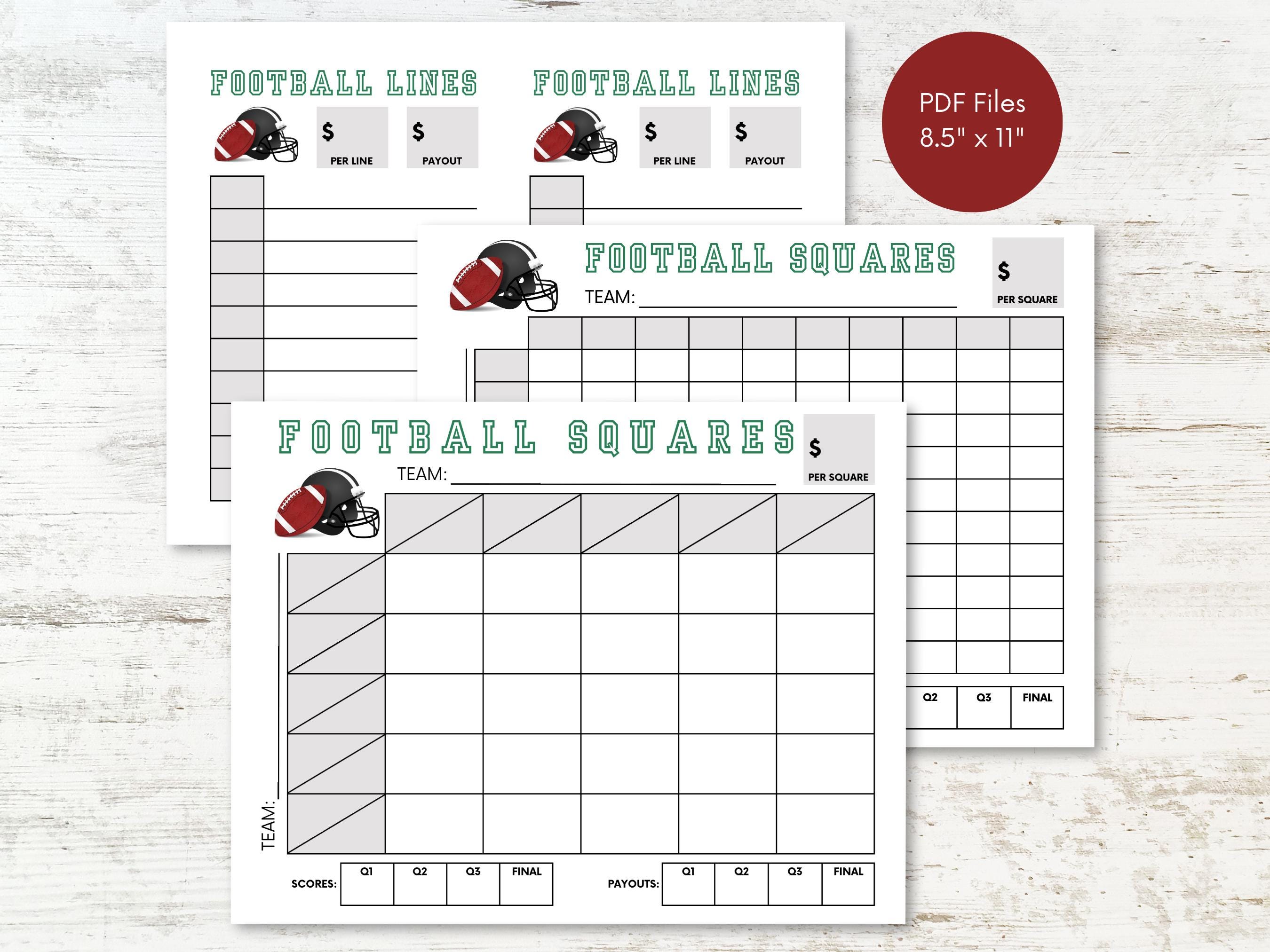 Football Pool Printable Games Bundle, Football Party Games, Football ...