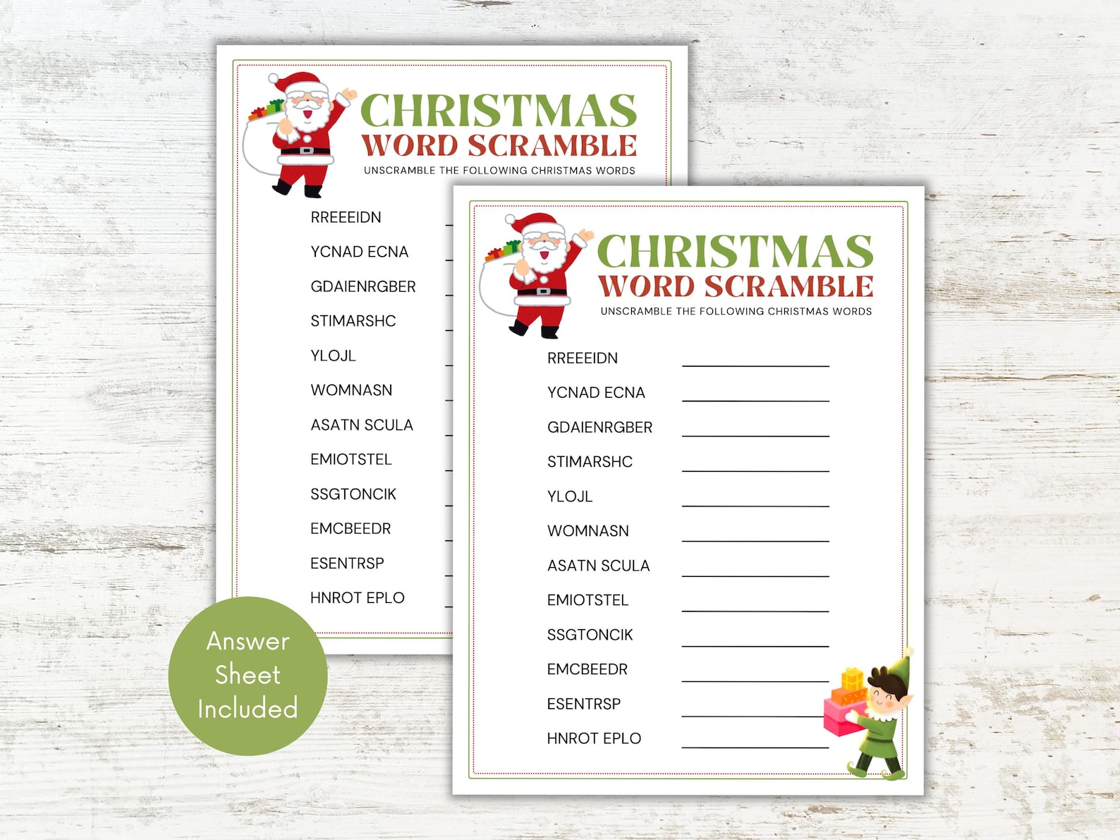 Christmas Word Scramble Game Printable, Christmas Printable Games ...