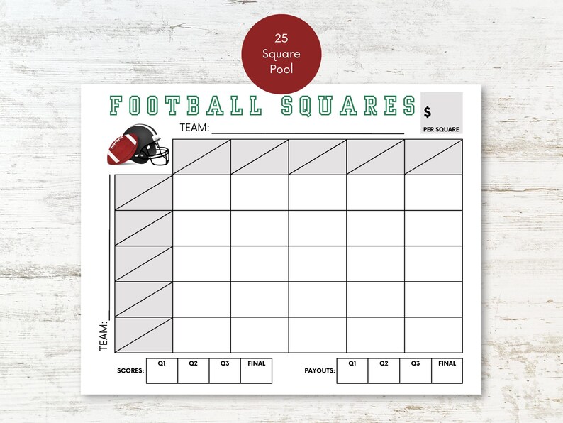 Football Pool Printable Games Bundle, Football Party Games, Football ...