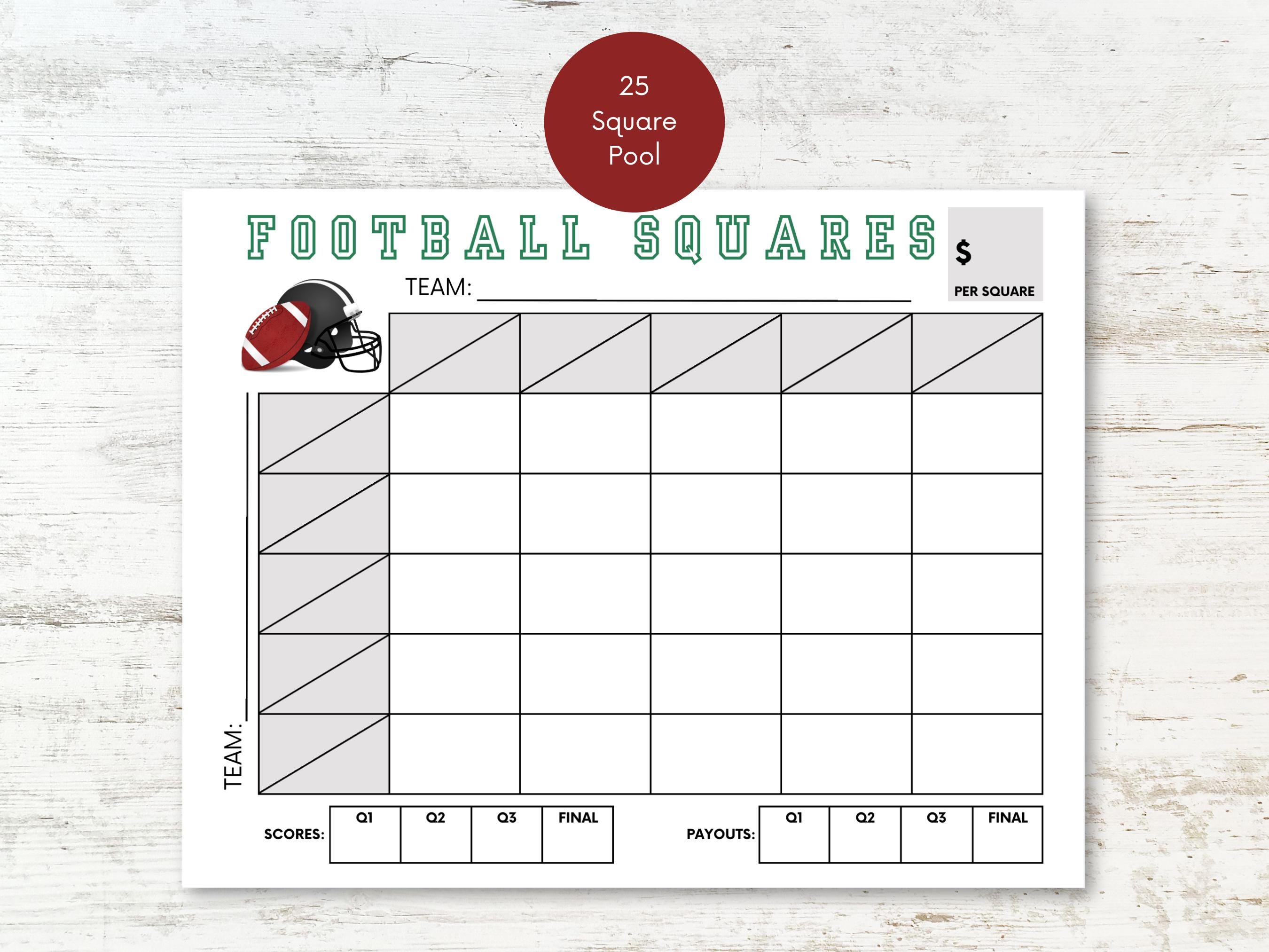 Football Pool Printable Games Bundle, Football Party Games, Football ...