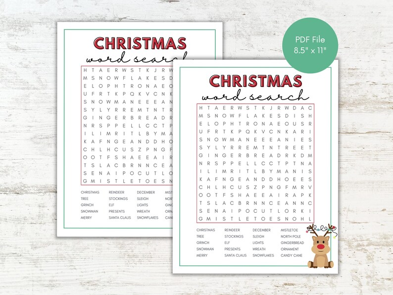 Christmas Word Search Game Printable, Christmas Printable Games ...