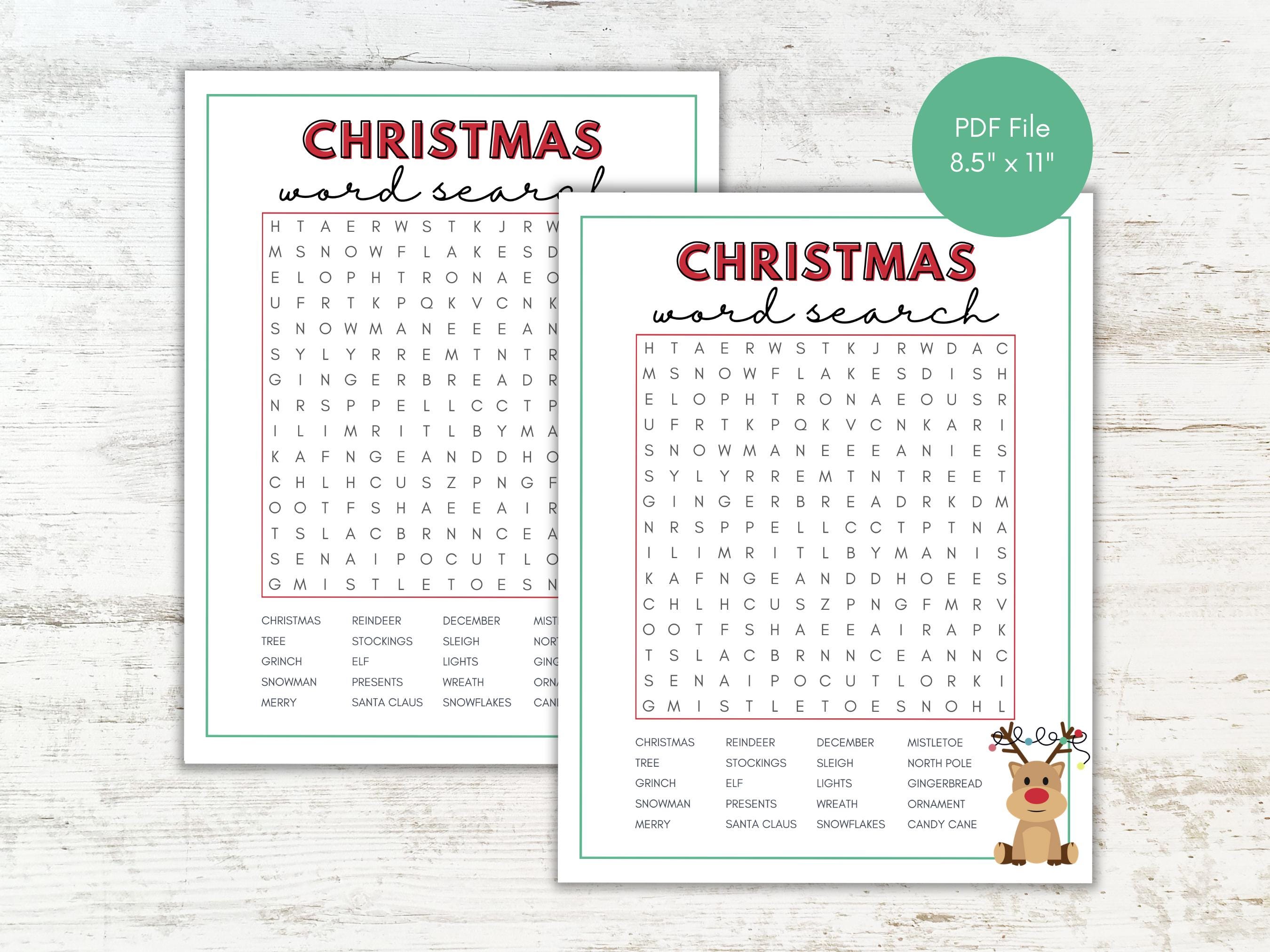 Christmas Word Search Game Printable, Christmas Printable Games ...