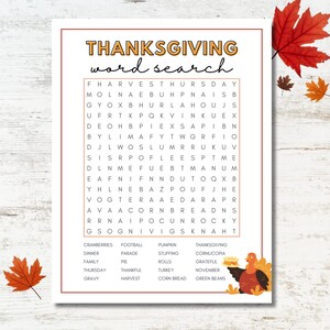 Thanksgiving Word Search Game Printable, Thanksgiving Printable Games ...