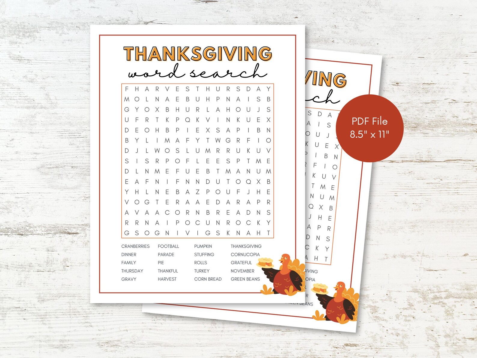 Thanksgiving Word Search Game Printable, Thanksgiving Printable Games ...