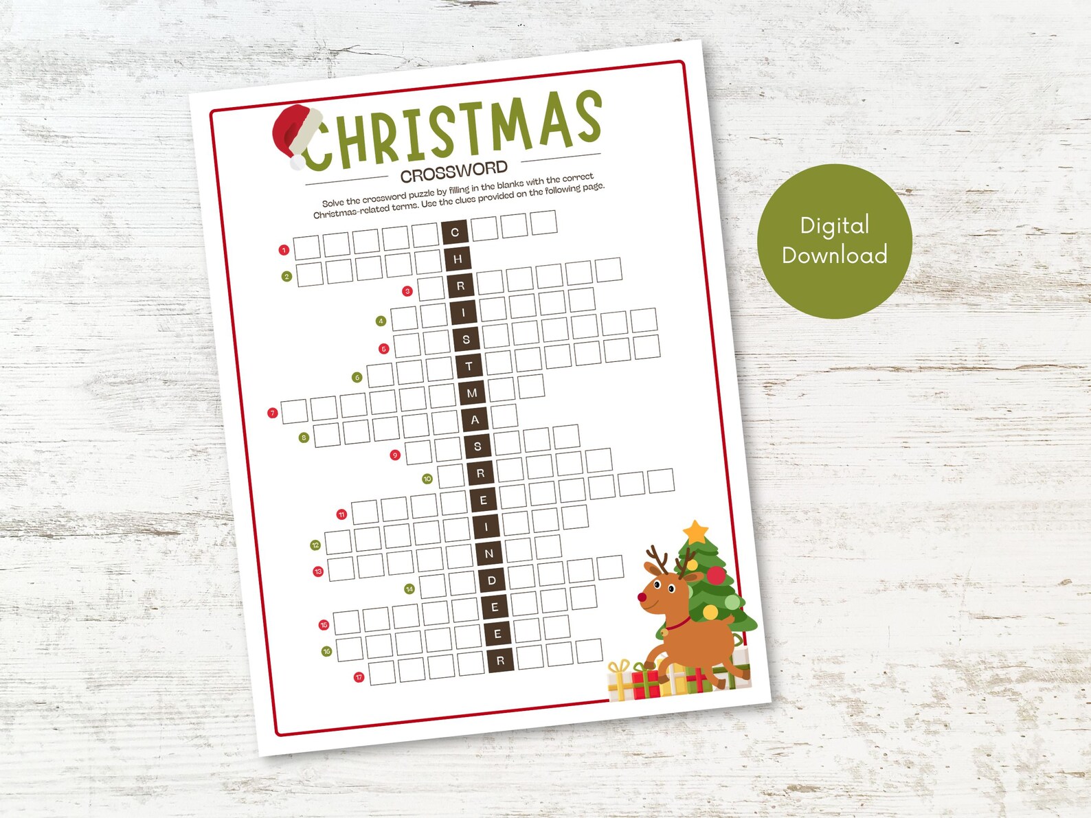 Christmas Crossword Puzzle Game Printable, Christmas Printable Games ...