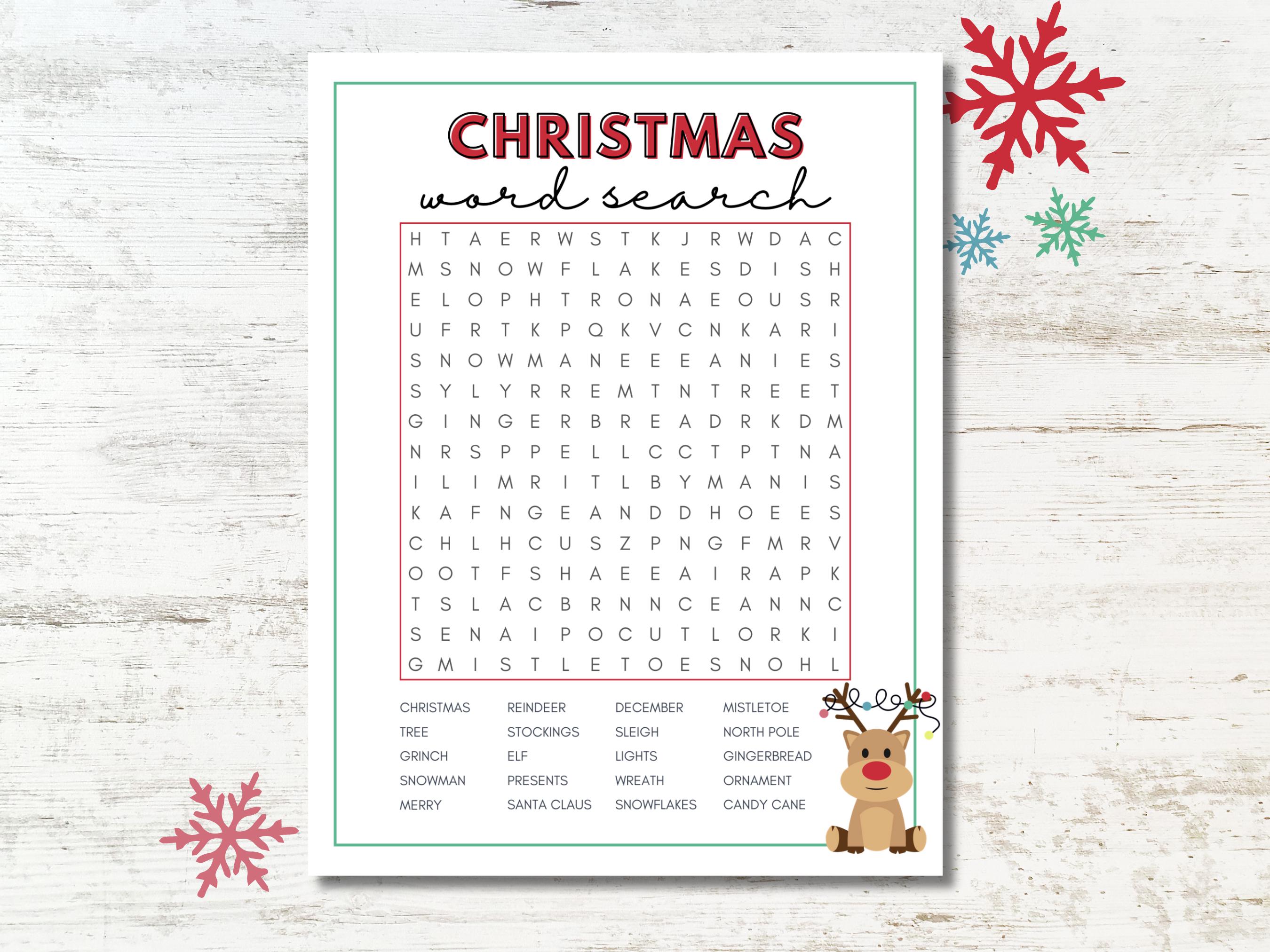 Christmas Word Search Game Printable, Christmas Printable Games ...
