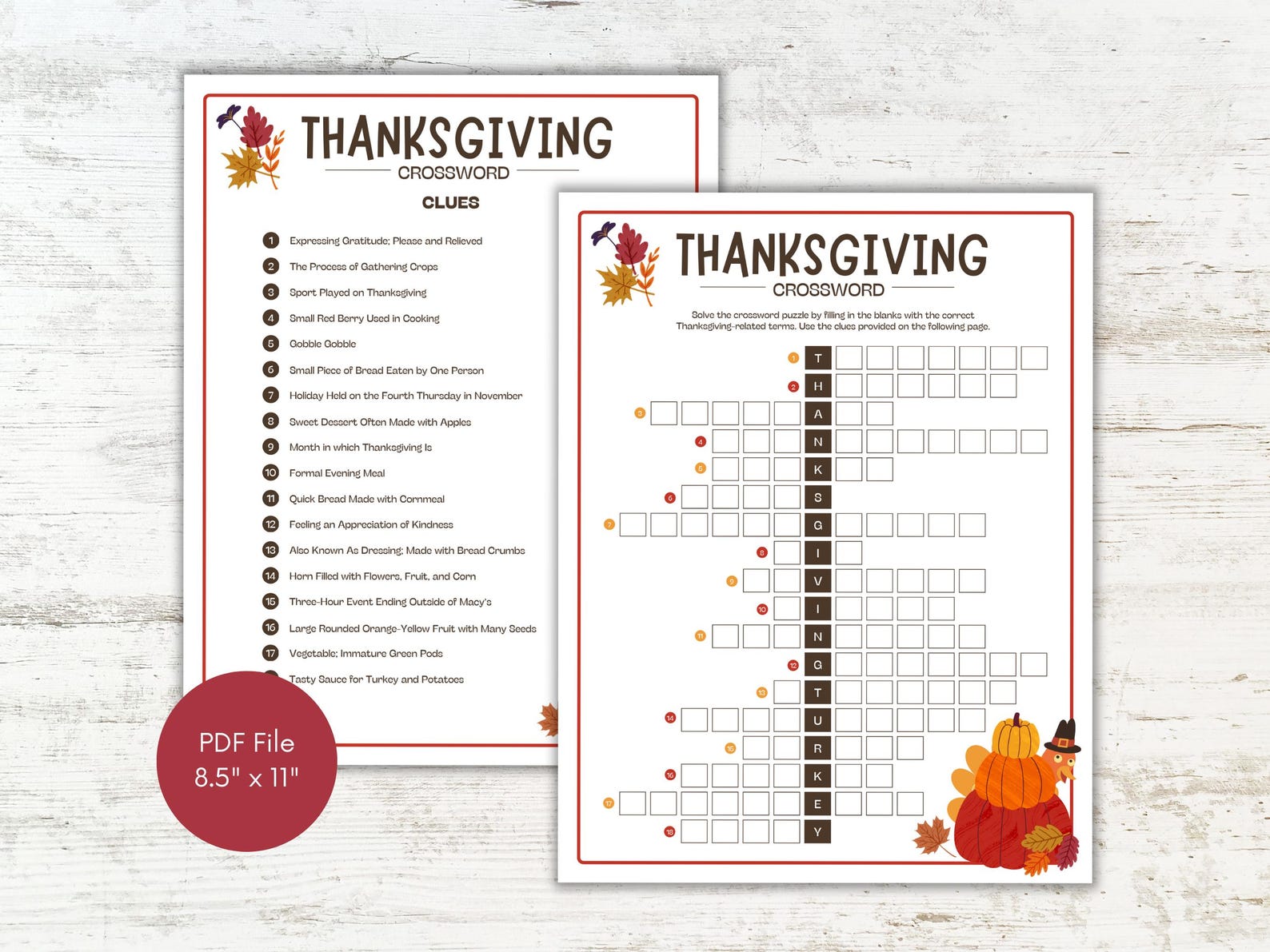 Thanksgiving Printable Games Bundle, Thanksgiving Games Printables ...