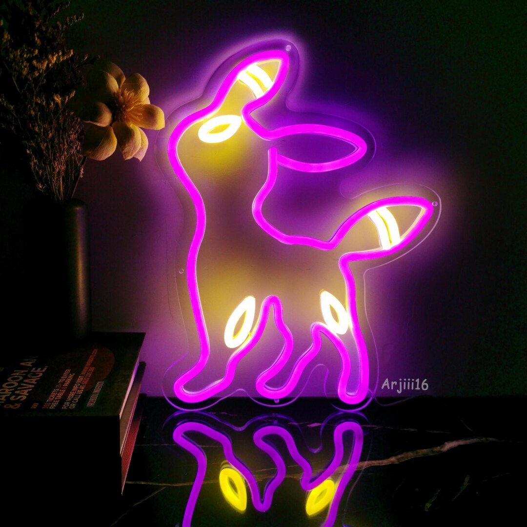 Cute Kawaii Mew Neon Sign, Psychic Led Neon Sign, Anime Wall Art ...