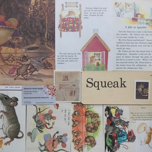 There's a Mouse in the House Vintage Mice Collage, Scrapbook, Journal ...