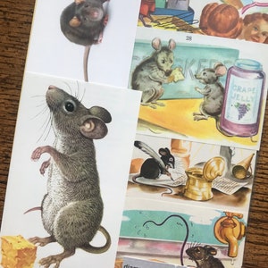 There's a Mouse in the House Vintage Mice Collage, Scrapbook, Journal ...