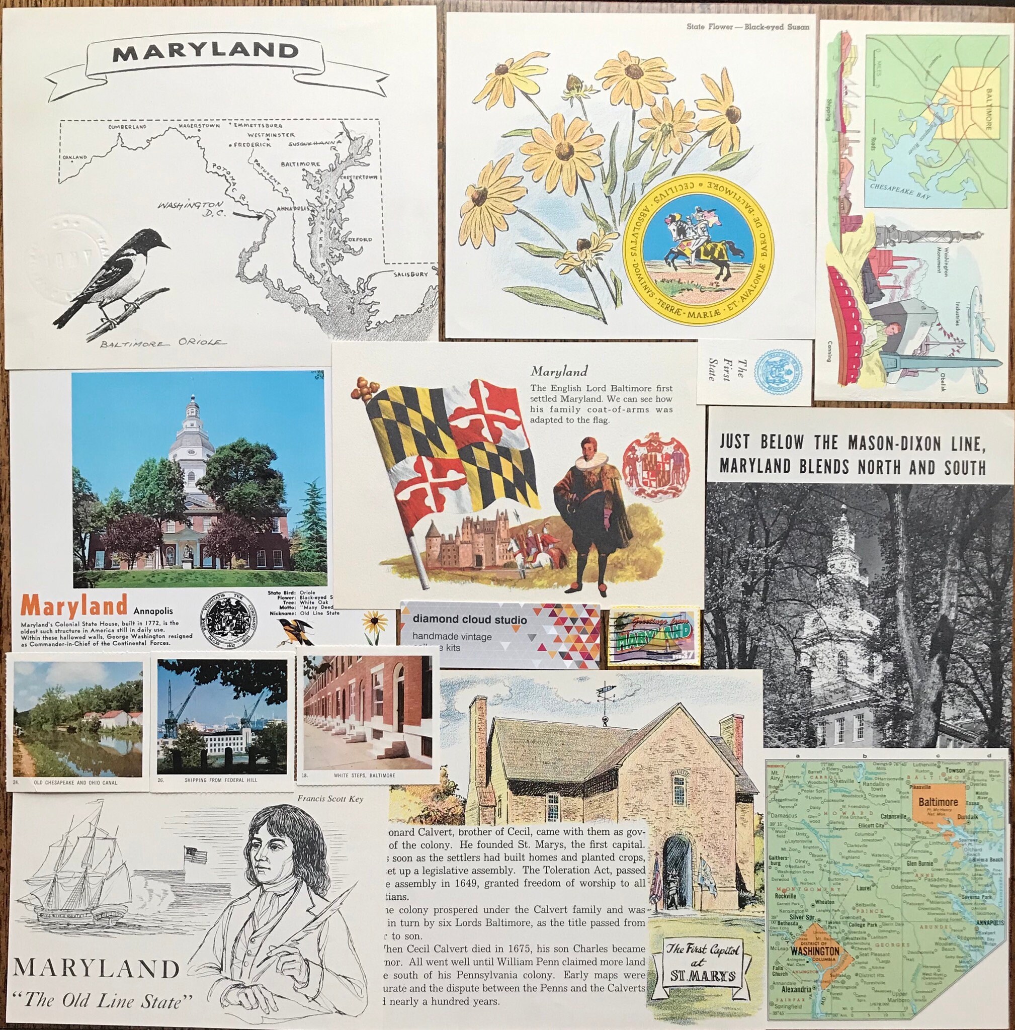 Let's Travel to Maryland Vintage U.S. State Deluxe | Etsy