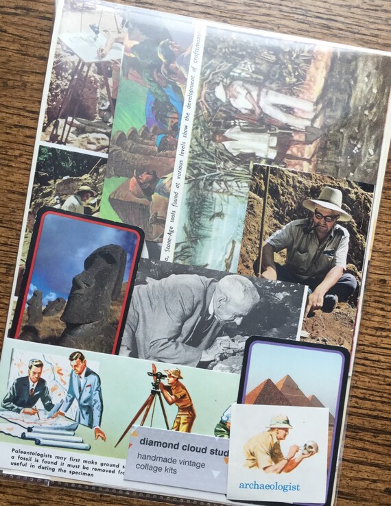 I Want to be an Archaeologist Vintage Collage Scrapbook and | Etsy