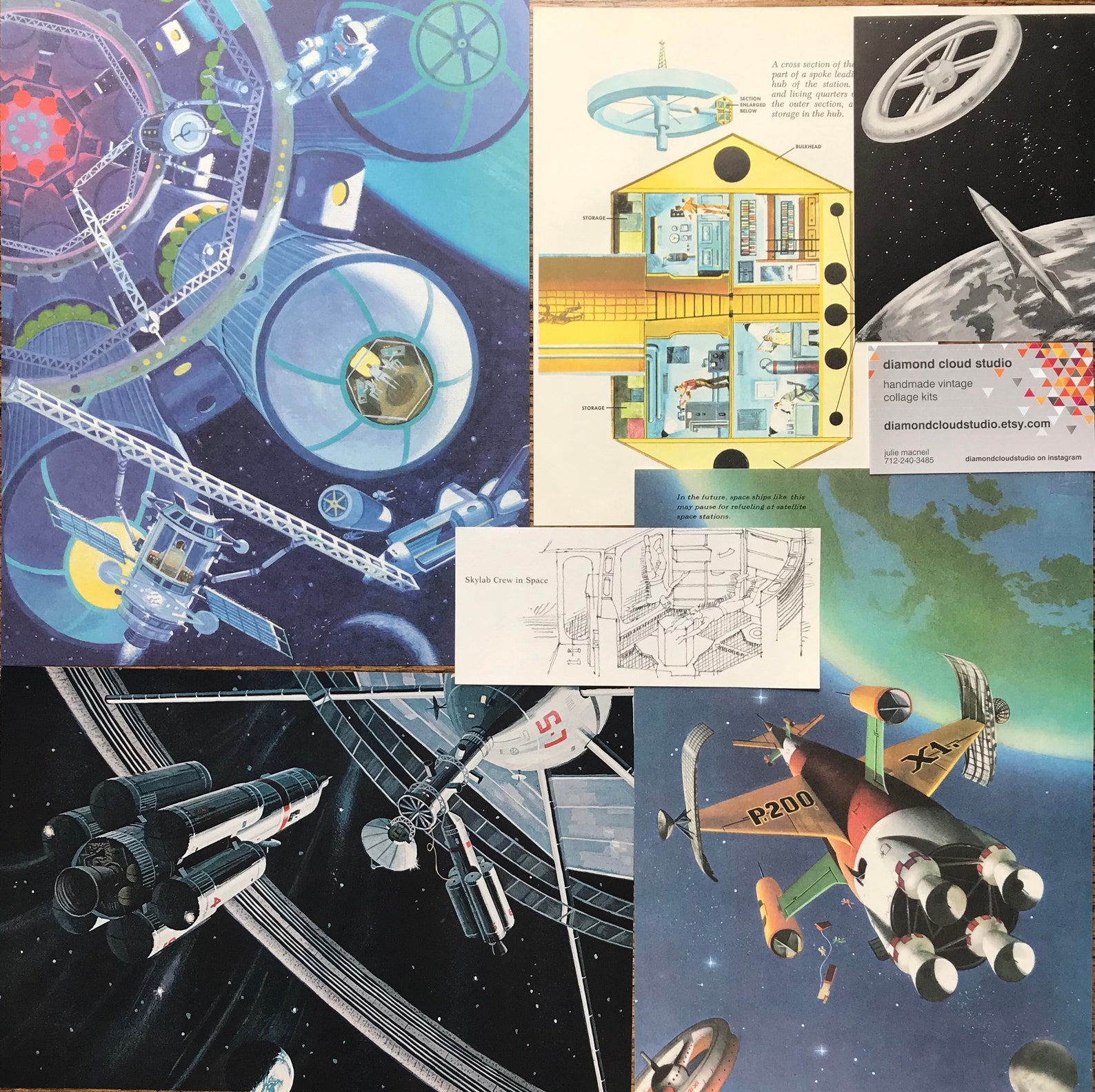 Space Stations and Satellites Vintage Outer Space and - Etsy