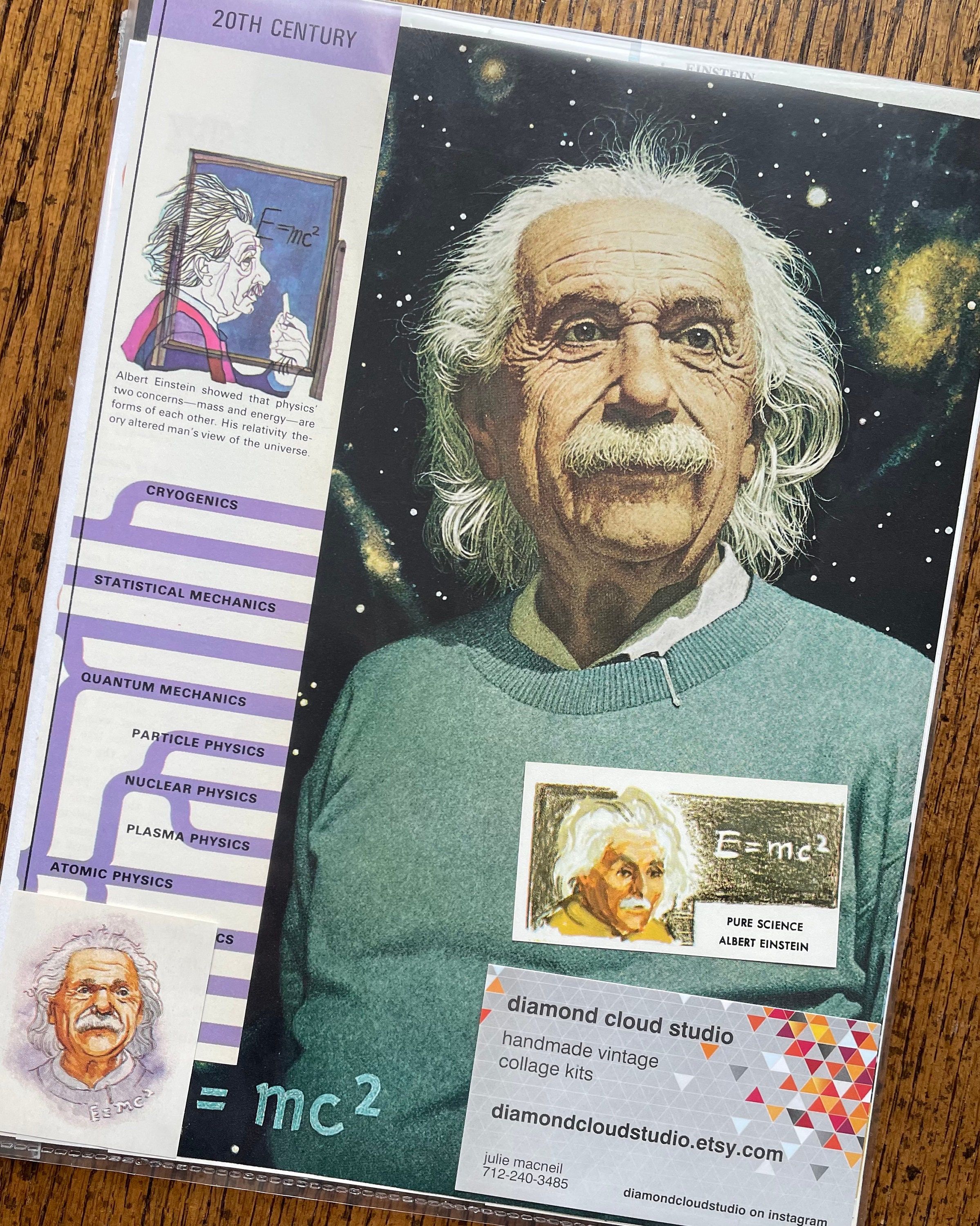 Albert Einstein Genius Scientist Vintage Physics Collage - Etsy