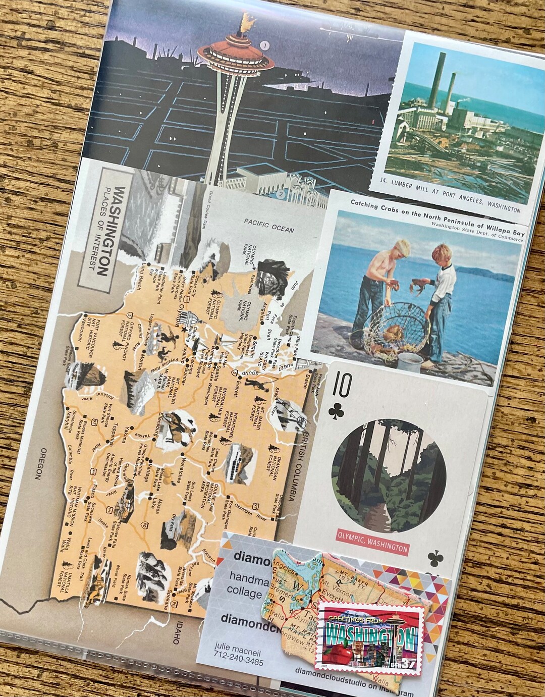 Let's Travel to Washington State Vintage Collage Planner - Etsy