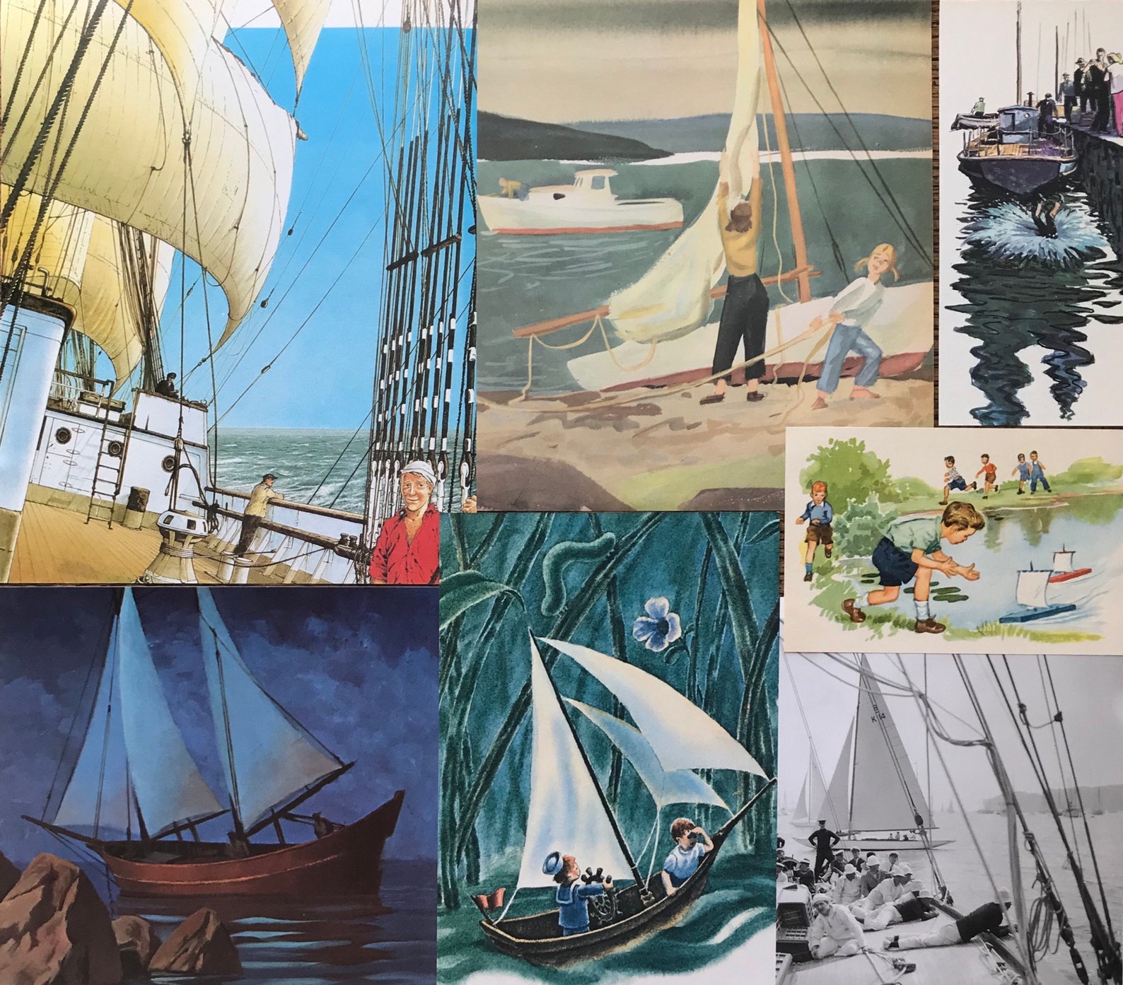 Set Sail on an Ocean Voyage Vintage Sailing Collage Scrapbook - Etsy