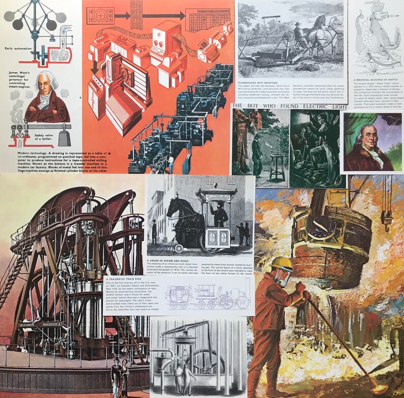 Inventions and Machines Vintage Steampunk Deluxe Collage - Etsy