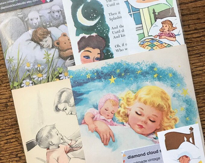 Good Night Vintage Sleep, Family, Home Children and Dream Collage ...