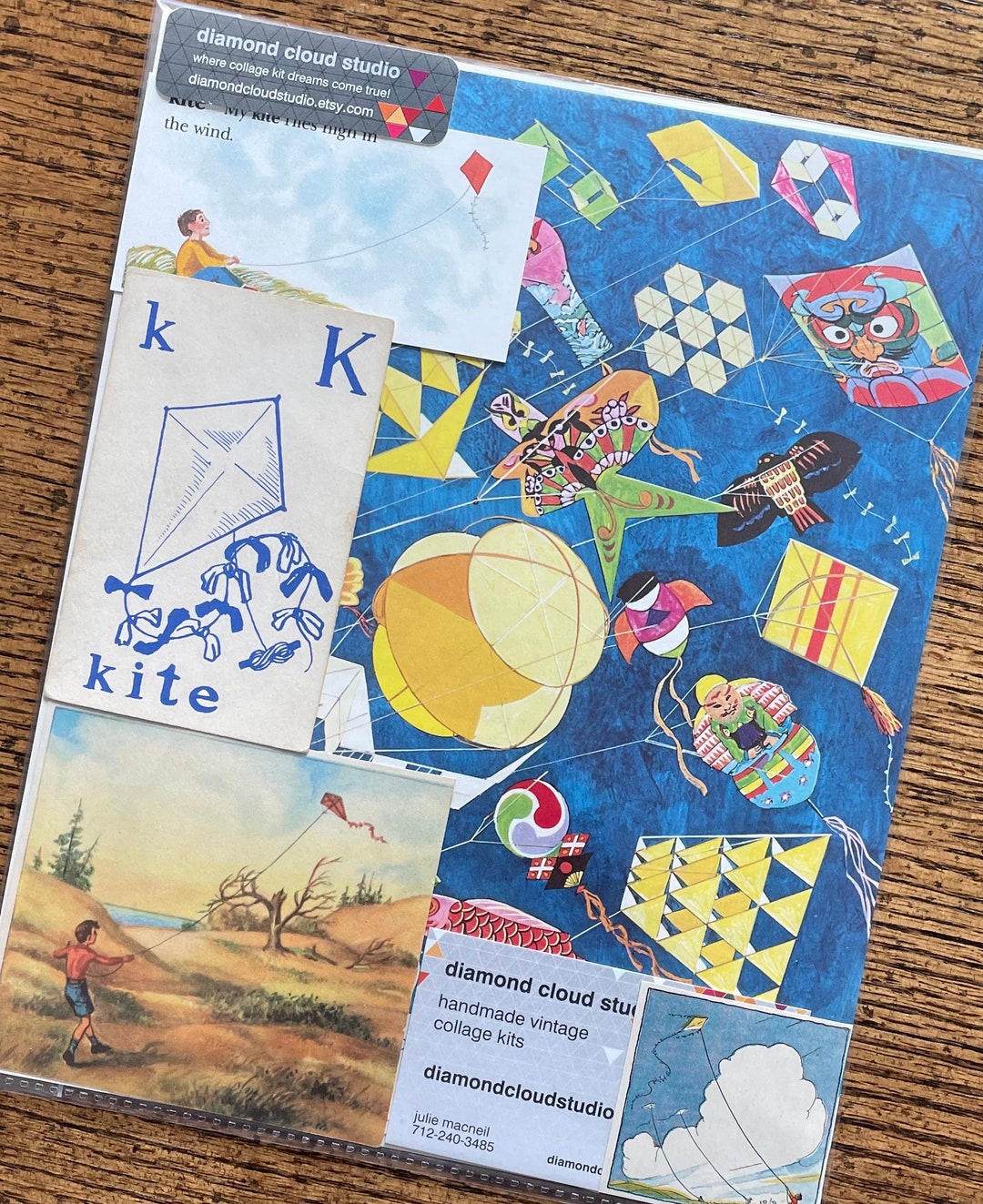 Go Fly A Kite Vintage Windy Day in Spring Collage Scrapbook - Etsy