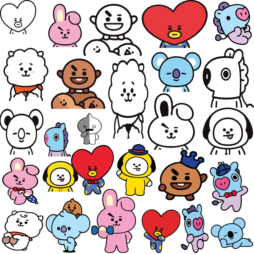 BT21 Cartoon Svg,png,pdf Silhouette, S4nrio, Hello Svg, Kitty Svg ...